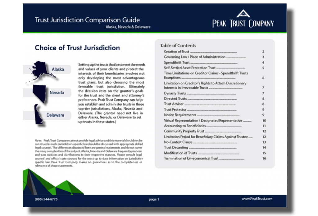 Trust Jurisdiction Comparison Guide | Peak Trust Company